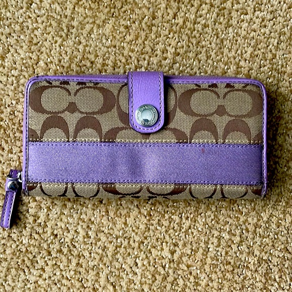 Coach | Bags | Coach Purple Wallet | Poshmark